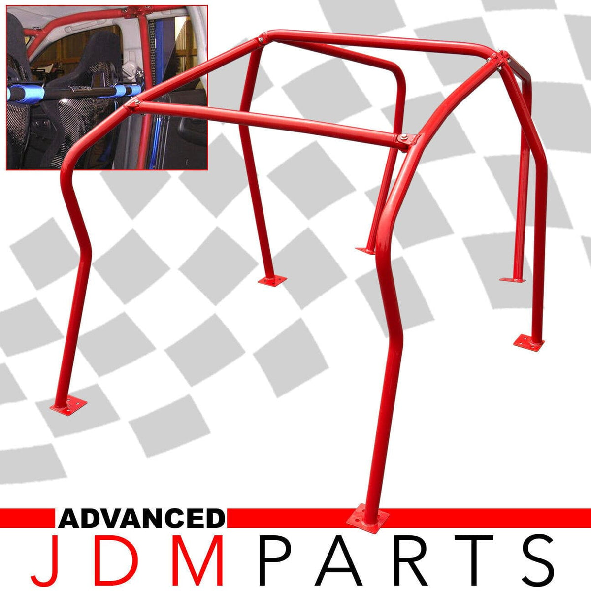 Honda Civic Hatch EK 1996-2000 6 Point Roll Cage Bar Red (California L ...