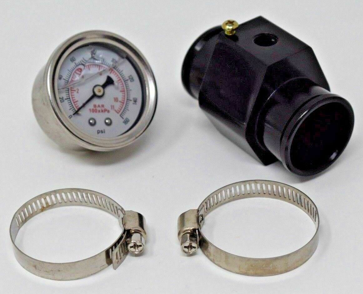 Water Hose Coolant Temperature Sensor Hose Adapter W/ Pressure Gauge 2 ...